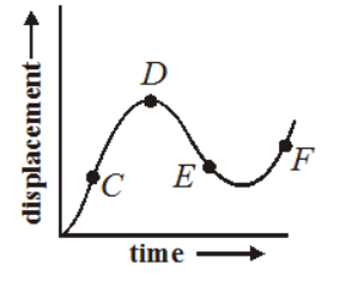 The displacement time graph of a moving particle is shown below. The i