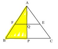 In triangle ABC,E and F are the mid points of the sides AC and AB resp