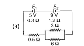 Two Cells E1 and E2 in the given circuit diagram have an emf of 5 V an