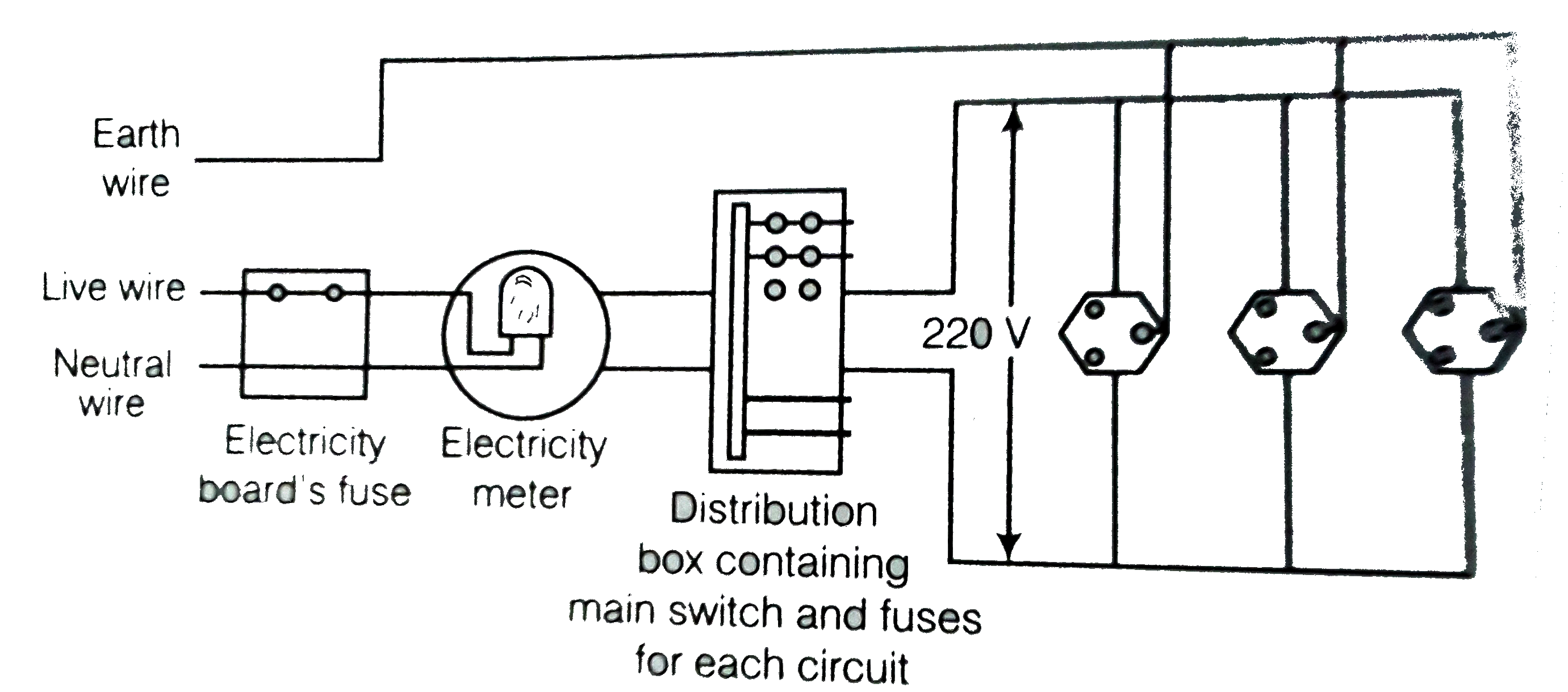 Draw A Schematic Labelled Diagram Of Domestic Electric Circuit Images
