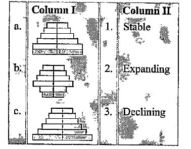 Match the columns I and II, and choose the comet combination ftom the
