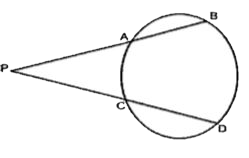 In the figure, chords AB and CD of a circle p intersect externally at