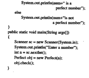 Design a class Perfect to check if a given number is a perfect number