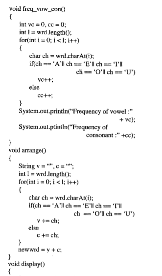 A class Rearrange has been defined to modify a word by bringing all th