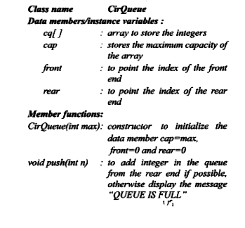 A Circular queue is a linear data structure which works on the princip