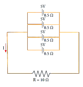 From the given circuit Find Potential difference across each ce
