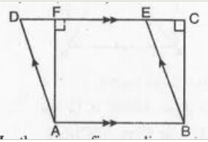 In the given figure , ar (DeltaABE) = 50 cm^2 Find ar (rect. ABCE).
