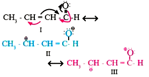 Write three resonance structures for CH3-CH = CH-CHO. Indicate thei