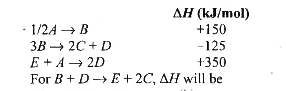 Consider the following processes: For B+DtoE+2C,DeltaH will be