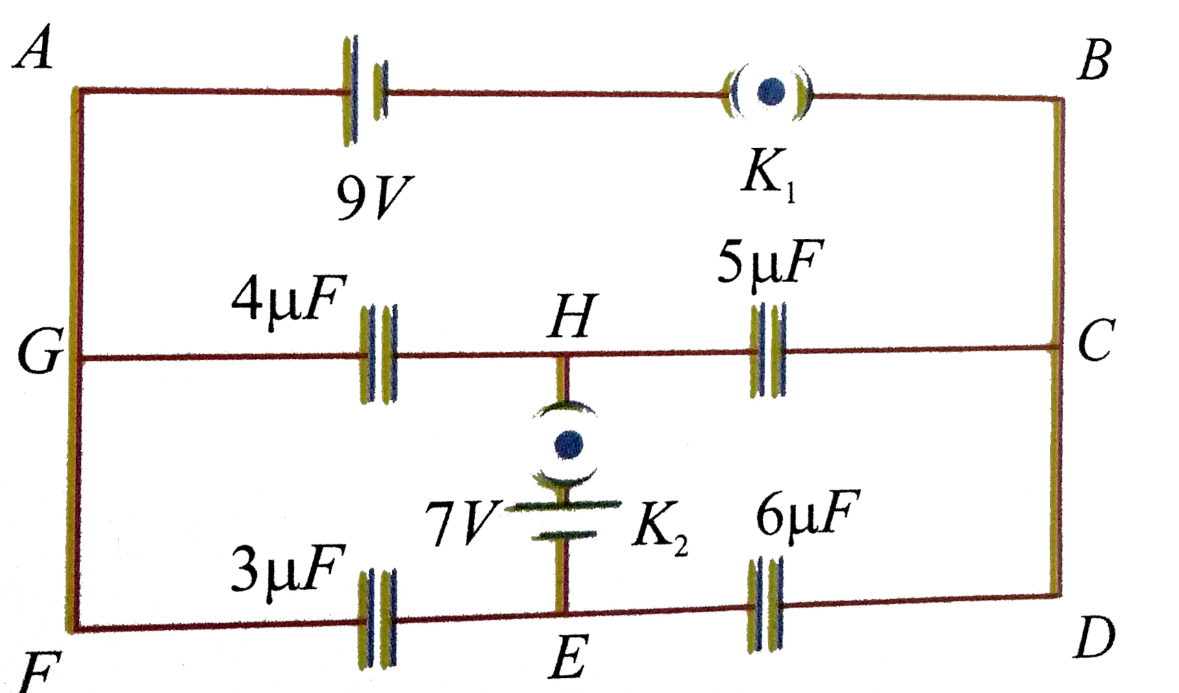 In The Given Circuit K 1 And K 2 Are Open Initially And T