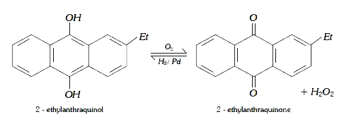 When 2-ethylanthraquinol dissolved in a mixture of benzene and cyclohe