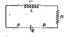 An inductor (L=100 mH), a resistor (R=100 Omega) and a battery (E=100V