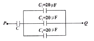 Calculate the capacitance of the capacitor C . The equivalent capacita