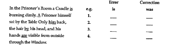 The following paragraph has not been edited. There is an error in each