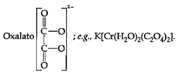 Give name of a bidentate ligand with an example of complex formed by i