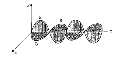 How are electro-magnetic waves producced ? Depict an electromagnetic w