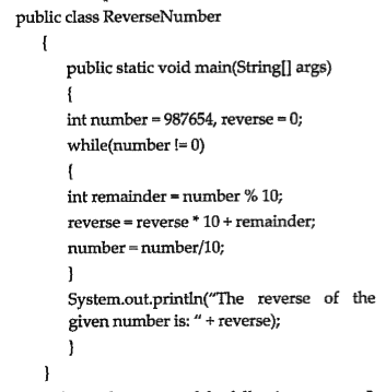 With reference to the program code given below, answer the questions t