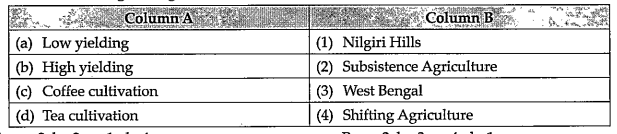Match the following items given in column A with those in column B.