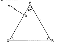 In given figure, a light ray AB is incident normally on one face PQ o