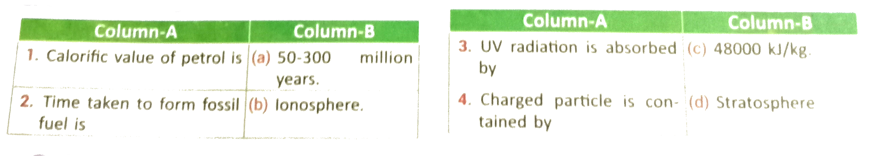 [Bengali] Match the following columns