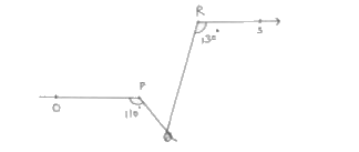 संलग्न आकृति में, यदि OP || RS, angle OPQ = 110^(@)" और " angle QRS