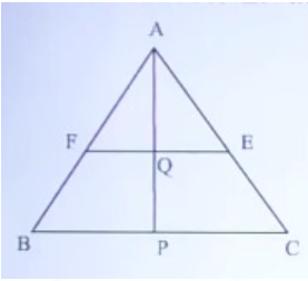 In triangle ABC, E and F are the mid points of the sides AC and AB res
