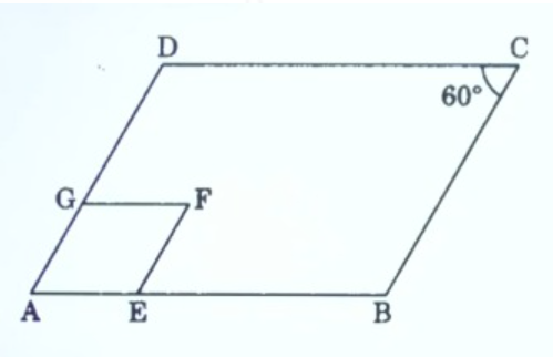 In the following figure, ABCD and AEFG are two parallelograms. If angl
