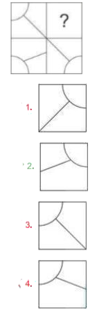 Complete the missing portion of the given pattern by selecting from th
