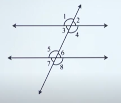 In the given figure two parallel line intersect by a transversal line
