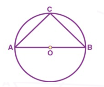 In the given figure, if AOB is a diameter of the circle and AC = BC, t