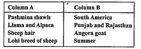 Match the column A and column B