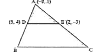 The given figure shows triangle ABC . D and E are points on side AB an