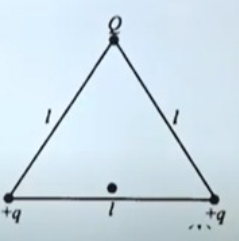 Three charges Q, +q and +q are placed at the vertices of an equilatera