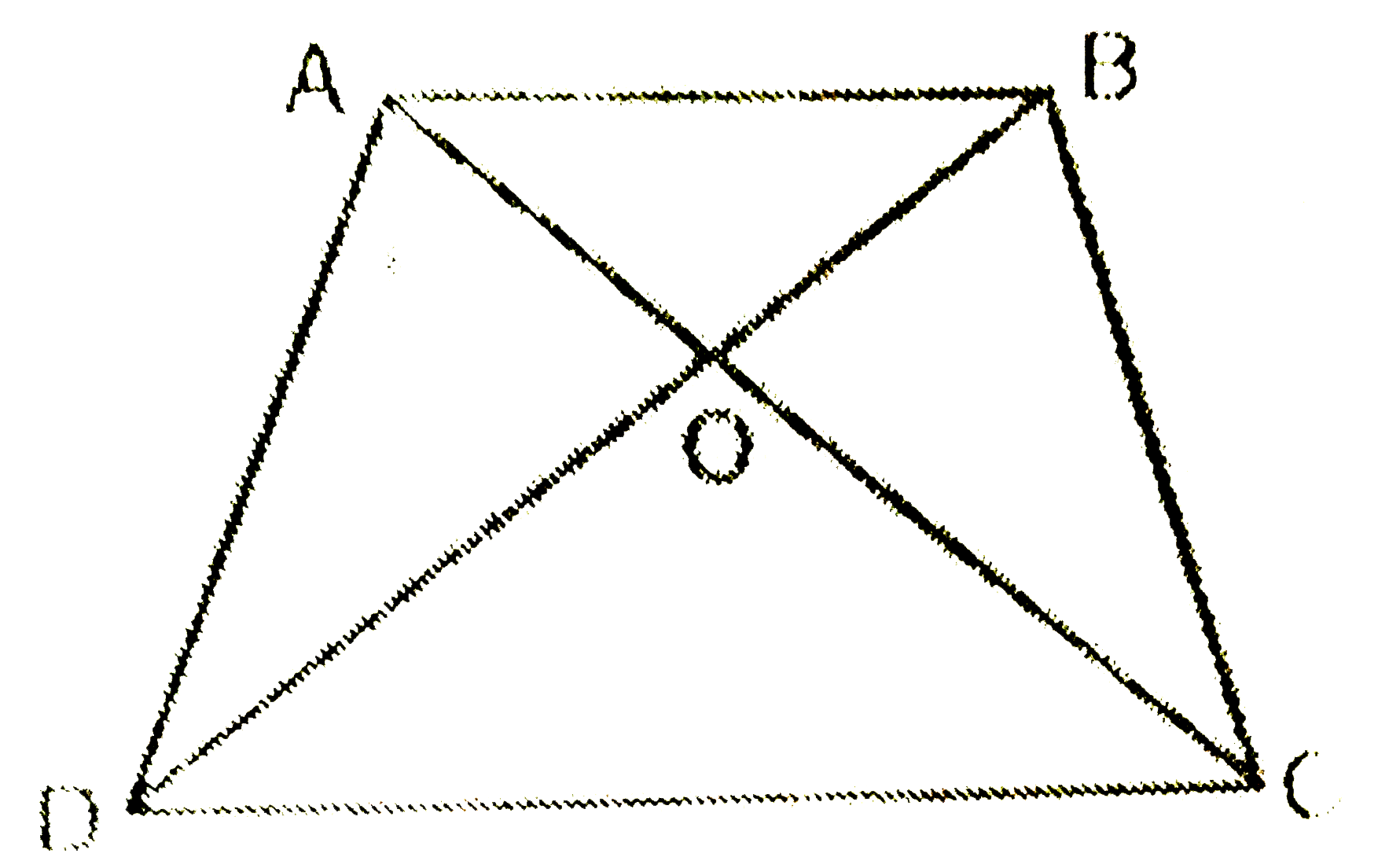 Diagonals Of A Trapezium ABCD With AB DC Intersect Each Other At The