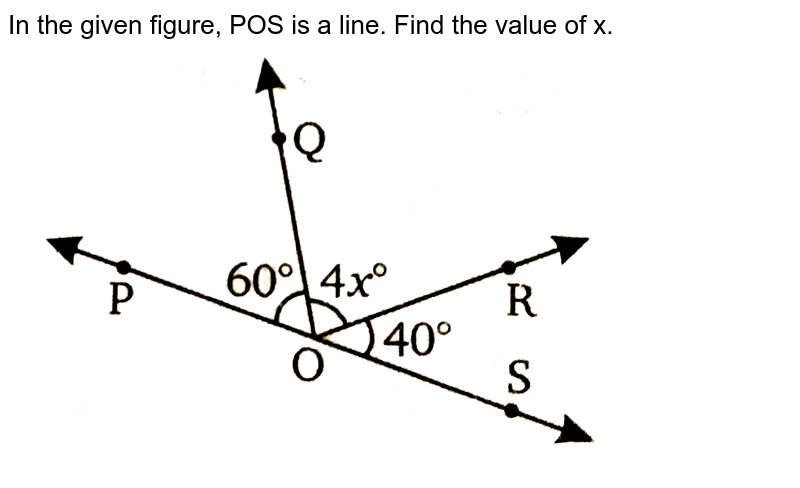 In the below fig POS is a line find x.