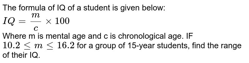 What is the formula of IQ?