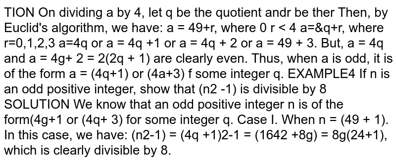 If N Is An Odd Positive Integer Show That N2 1 Divisible By 8
