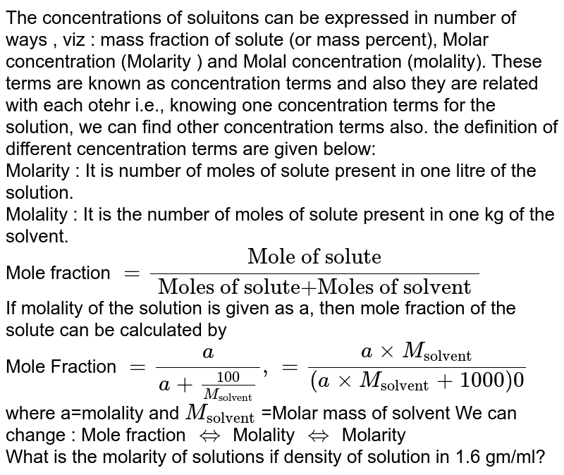 Which is better method for expressing concentration of solution