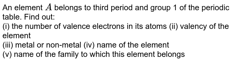 Element A belongs to the 3rd period and group 15 of periodic table
