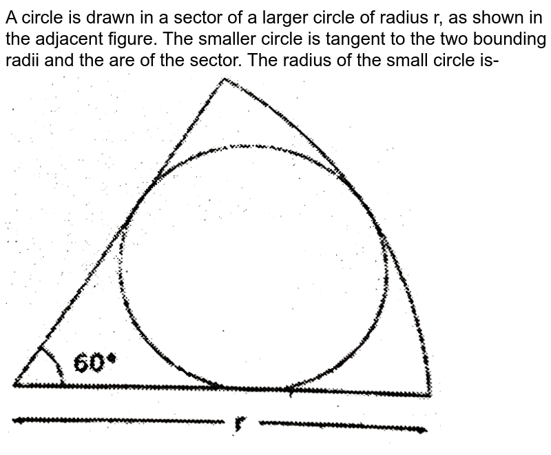 A Circle Is Drawn In A Sector Of A Larger Circle Of Radius R As S