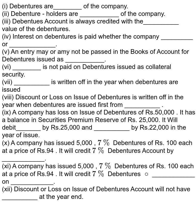 B.Ltd. issued debentures at 94% for Rs.4 00 000 on April 01 2000