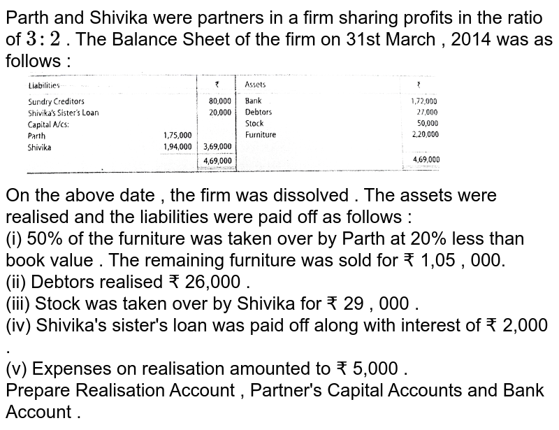 A B and C were partners sharing profits int he ratio of 5 : 3 : 2