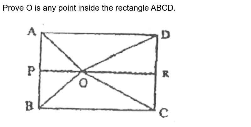 O is any point inside a rectangle ABCD see Fig. 6.52. Prove that O
