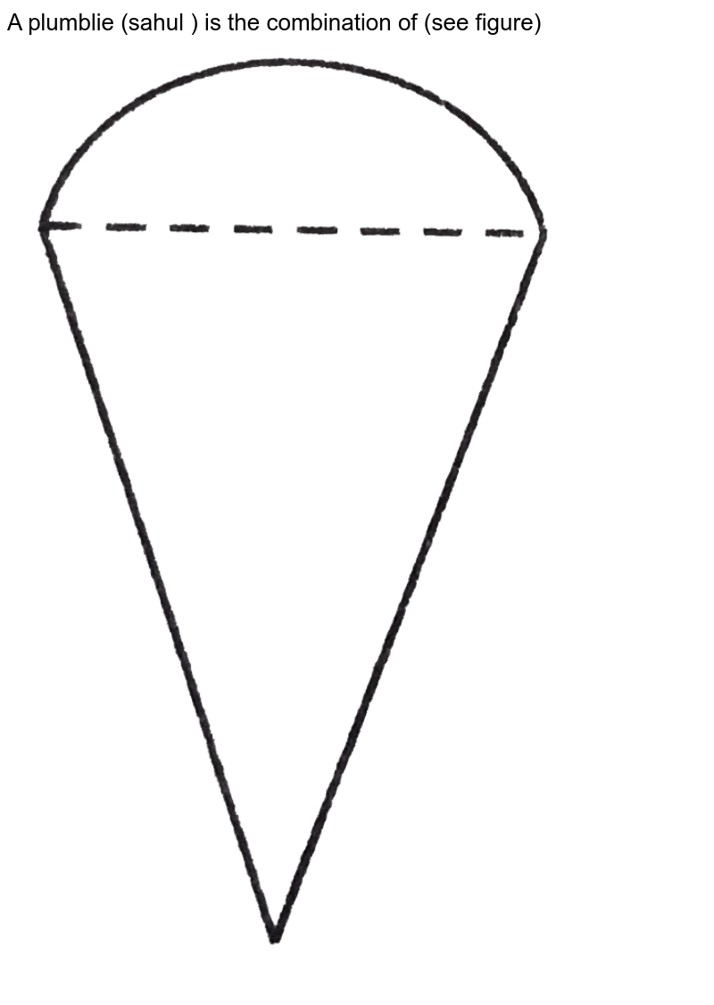 A plumbline sahul is the combination of see figurea a cone and a c