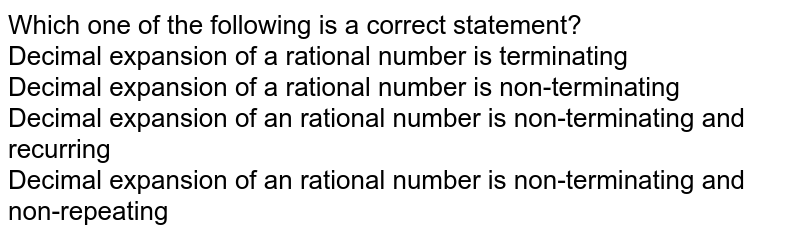 What is the condition for the decimal expansion of rational number