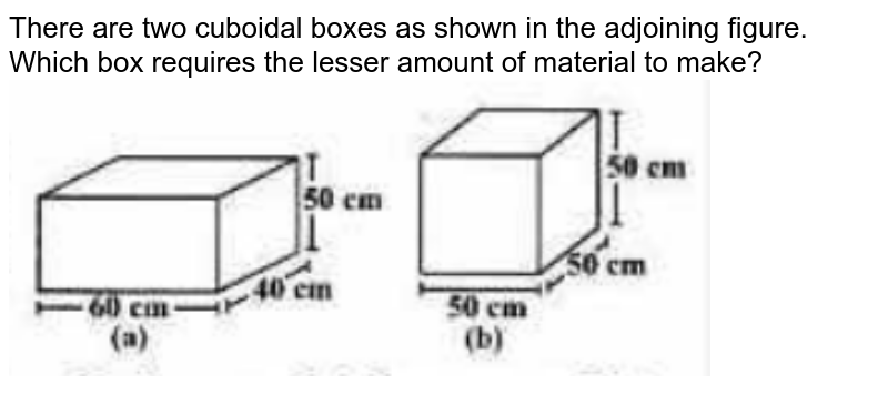 There are two cuboidal boxes as shown in the adjoining figure. Whi