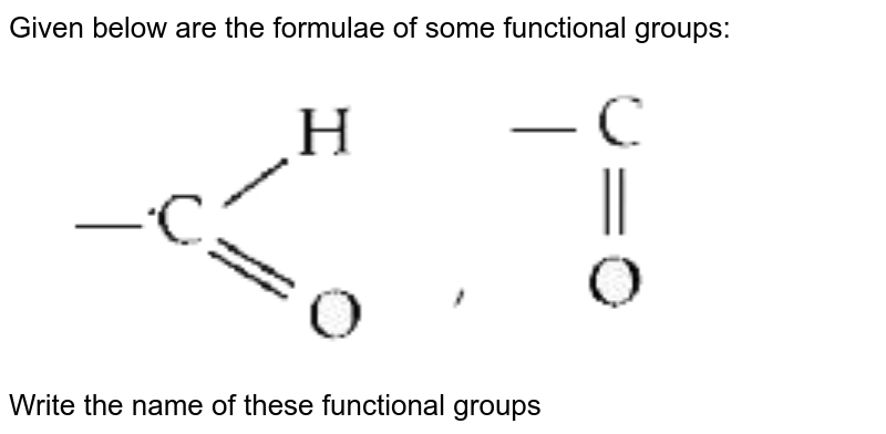Name the functional group of each of CH3OH CH3COOH CH3CHO.