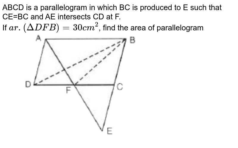Abcd Is A Parallelogram In Which Bc Is Produced To E Such That Ce