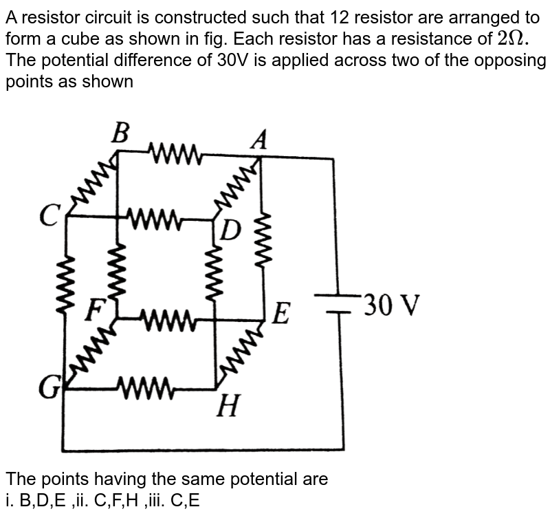 The potential difference through the 3Ω resistor shown in fig is..