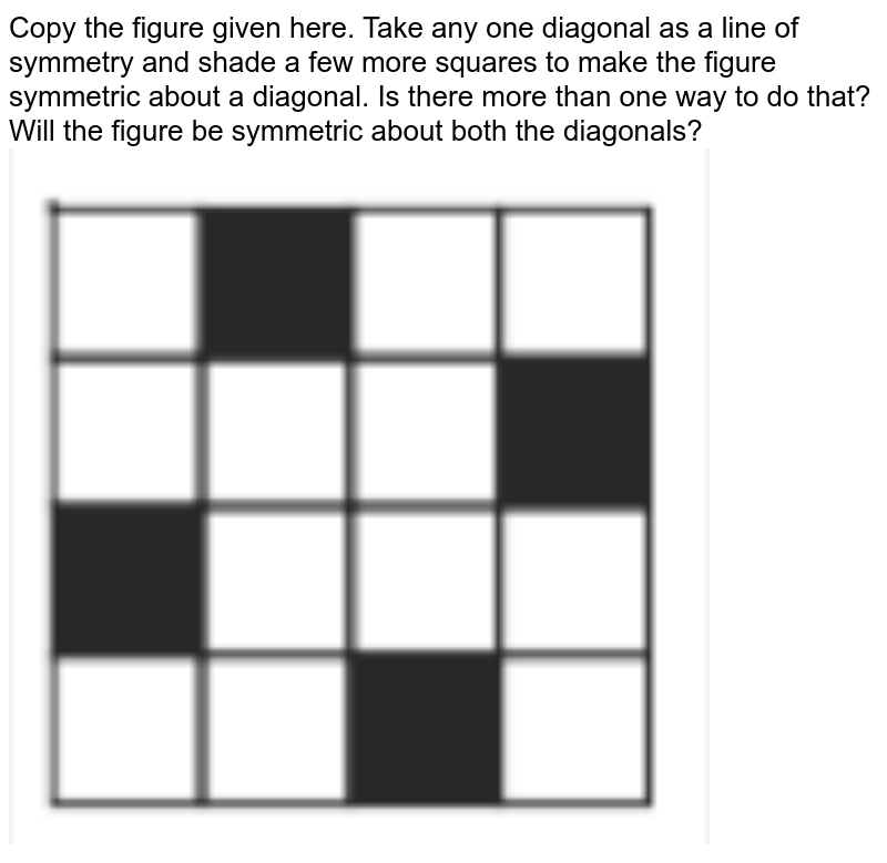 Copy the figure given here:Take any one diagonal as a line of symm
